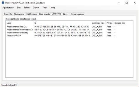 pkcs11admin gui tool for administration of pkcs 11 enabled devices