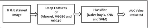 auc value evaluated using deep feature in the different classifiers