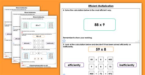 Efficient Multiplication Homework Extension Year 4 Multiplication and ...