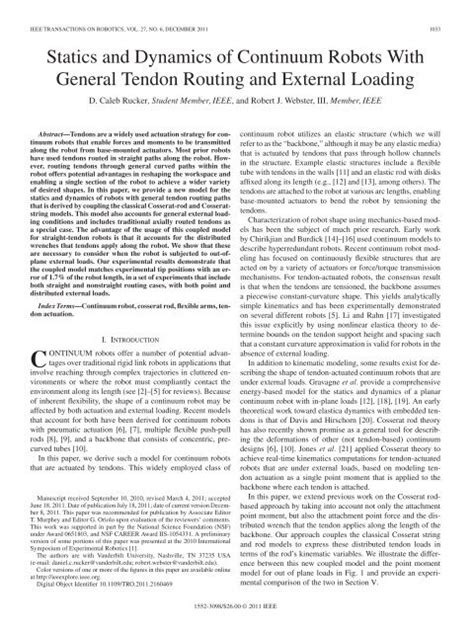 Statics And Dynamics Of Continuum Robots With General Tendon
