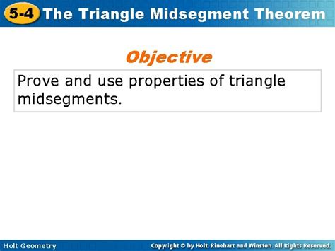 5 4 Theorem The Triangle Midsegment Theorem 5