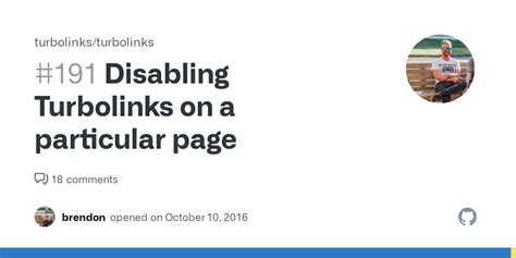 disabling turbolinks on a particular page · issue 191 · turbolinks