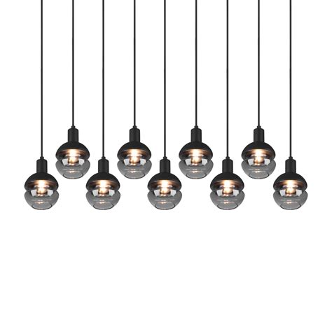 Mela Hanging Light Angular 9 Bulb Black Uk