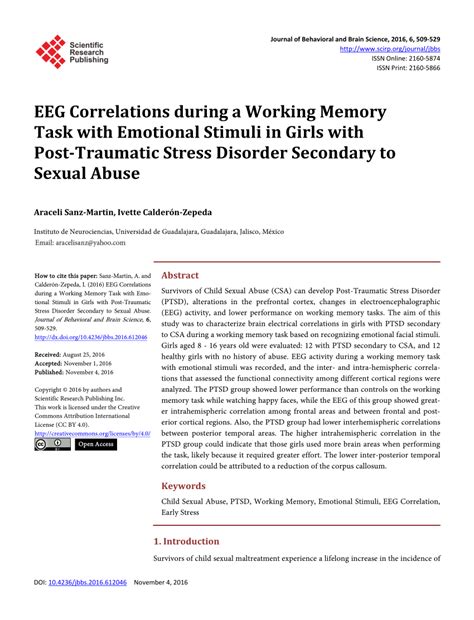 Pdf Eeg Correlations During A Working Memory Task With Emotional
