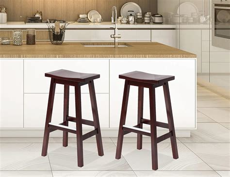 Bar Stools Set Of 2 Solid Wood Counter Height Bar Stools