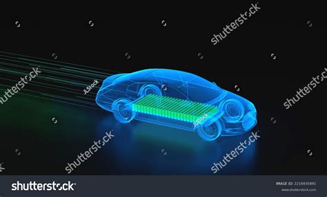 Solid State Battery Pack Design Electric Vehicle Stock Illustration