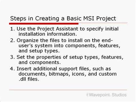 MSI Steps In Creating A Basic MSI Project InstallShield YouTube