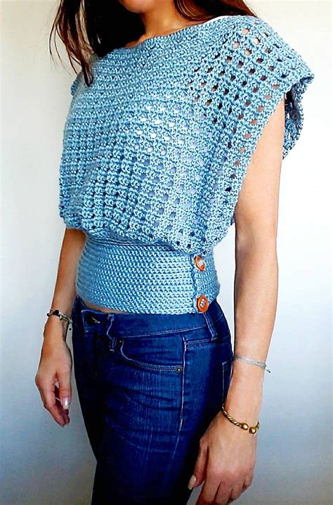 Mesh Summer Top Crochet Pattern Pdf Easy Beginner Etsy Crochet