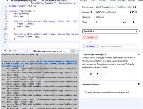 gas can t even create a smart contract sender doesn t have enough