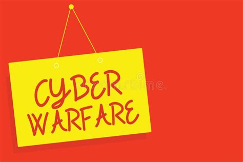 Handwriting Text Writing Cyber Warfare Concept Meaning Virtual War Hackers System Attacks