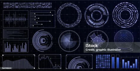 Hud 未來介面高科技顯示與資訊圖形元素儀錶板 包含圖表圖表線條圖形和數據向量圖形及更多互聯網圖片 互聯網 信息圖形 儀表板 視覺