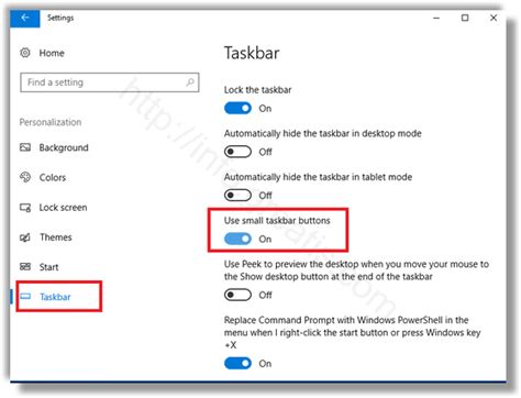how to enable small taskbar buttons in windows 10 windows tips