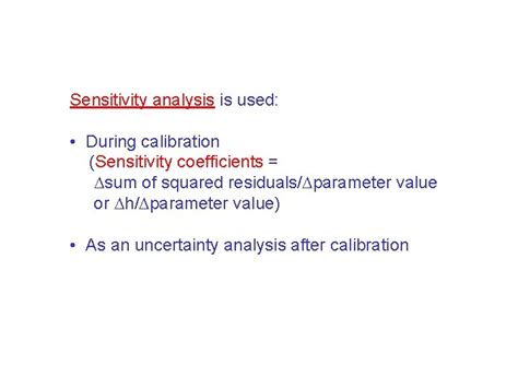 Calibration Sensitivity Analysis Targets In Model Calibration Head