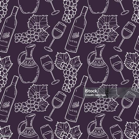 와인 포도 및 주전자의 원활한 패턴 와인 가게 웹 사이트 메뉴 포장 벡터 그림 0명에 대한 스톡 벡터 아트 및 기타 이미지 0명 개체 그룹 과일 Istock
