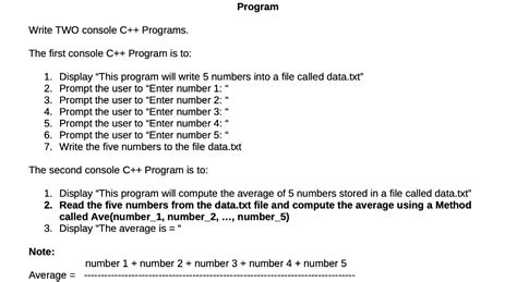 Solved Program Write TWO Console C Programs The First Chegg Com