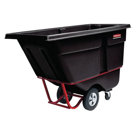 Rubbermaid 1400 Lb Capacity 12 Cu Yd Black Plastic Heavy Duty Tilt Truck 60 12l X 28w X 38