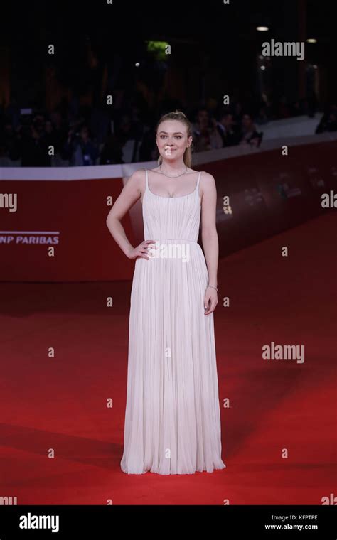 Rome Italy 31st October 2017 Actress Dakota Fanning On The Red