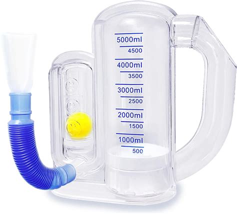 Breathing Exercise Device For Lungs Deep Breathing Trainer For Adults 5000ml Volume