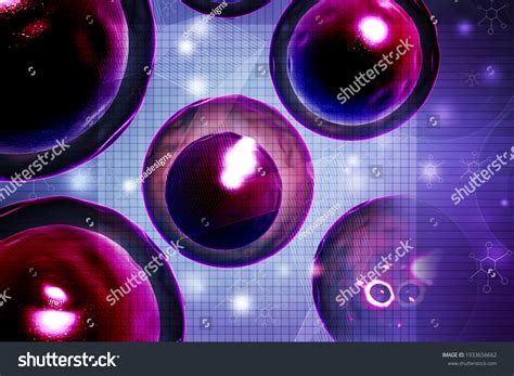 Cell D Rendering Cells Under Microscope Stock Illustration Shutterstock