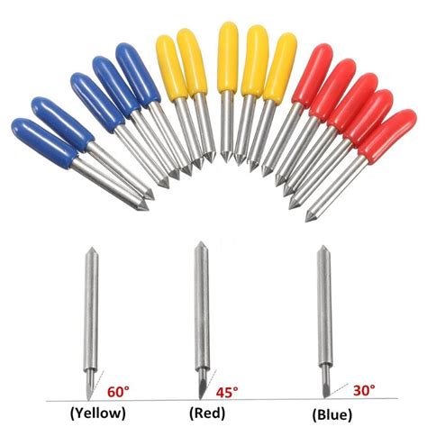 12มม ตัด Plotter ใบมีด5ชิ้น30 45 60องศาสำหรับ Roland เครื่องตัดไวนิลผู้ถือใบมีดเครื่องกัดเครื่อง