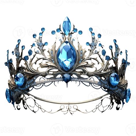 A Stunning Blue Fantasy Crown Beautifully Decorated Floats On A