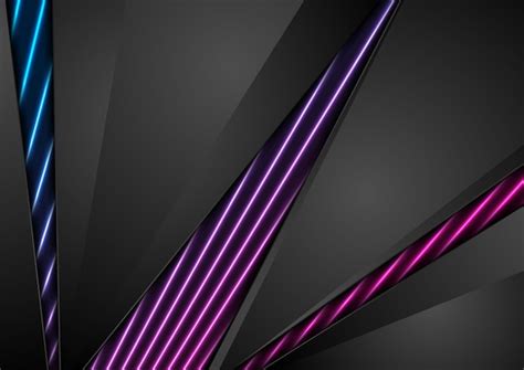 Premium Vector Black Tech Corporate Abstract Background With Neon Lines