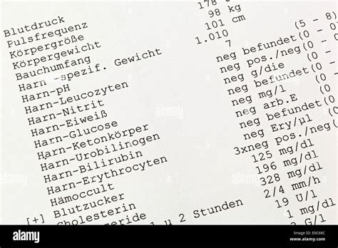 Lab Values And Findings With A Healthy Investigation Precaution Investigation Stock Photo Alamy