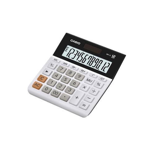 Casio 12 Digit Landscape Basic Function Calculator White Mh 12 We Sk Up