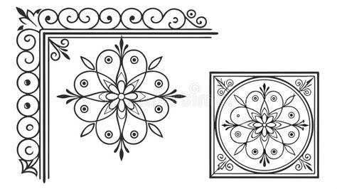 Geometric Floral Corner Design Element Abstract Pattern Vector Design Generative Ai Stock Vector