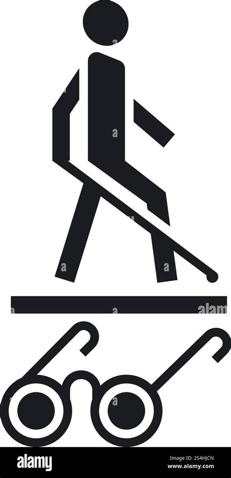 Blind Man Glasses Icon Simple Illustration Of Blind Man Glasses Vector