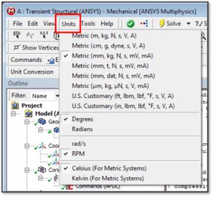 Detecting Units With An APDL Commands Object Ansys Workbench