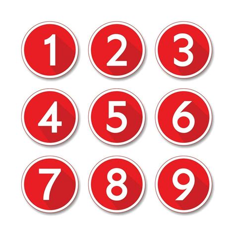 Set Of Buttons With Numbers Vector Number Set Vector Illustration