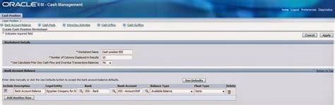 Oracle Applications Oracle R Cash Management