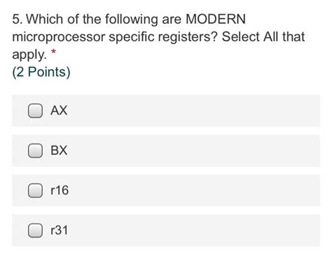 Solved 5 Which Of The Following Are Modern Microprocessor