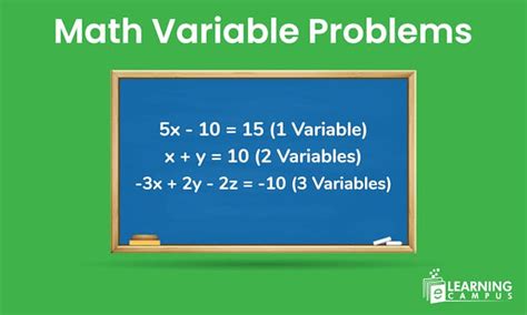 Math Variable Problems With Answerspractice Problems Equation