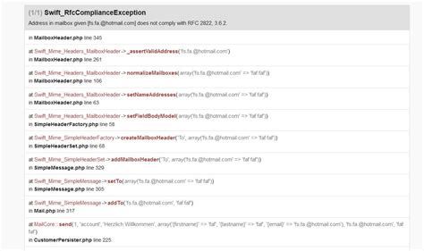 Swift RfcComplianceException Address In Mailbox Given Address Does Not Comply With