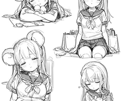 Artstation 396 Kawaii Character Sketch Reference Sheets Sketch Reference And Designs