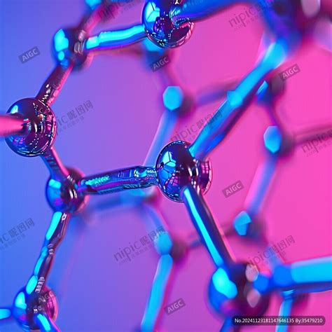 Ai创作图化学素材 高科技材质纳米材料 纳米材料 化学模型 多肽 纳米银 氢键 物理化学 晶体结构 石墨烯 纳米科技 化学生物科技背景 纳米