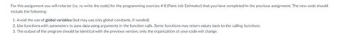 Solved For This Assignment You Will Refactor Ie Re Write