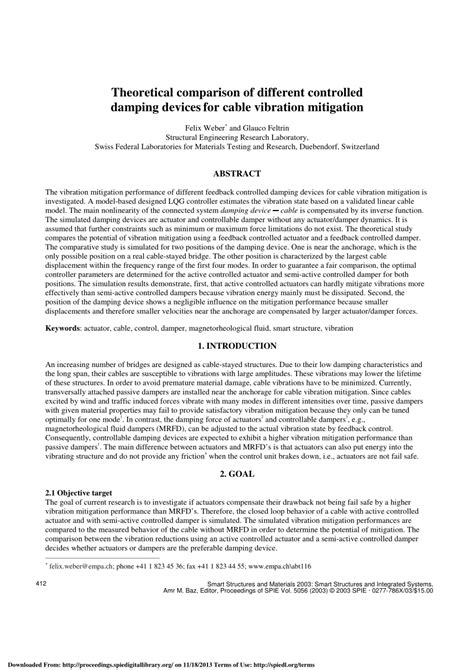 Pdf Theoretical Comparison Of Different Controlled Damping Devices