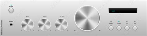 Detail Of Audio Integrated Power Amplifier Music Sound Volume Knob Button Metal Audio Control