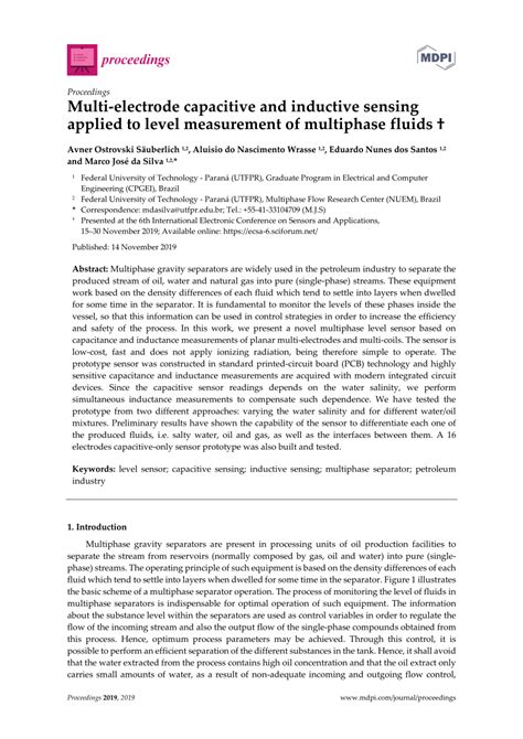 PDF Multi Electrode Capacitive And Inductive Sensing Applied To Level Measurement Of