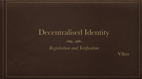 Decentralised Identifiers Ppt