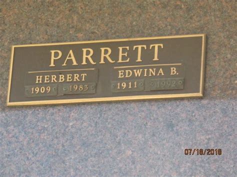 Edwina Bailey Parrett 1911 1992 Find A Grave Memorial