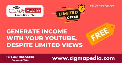 Generate Income With Your Youtube Despite Limited Views Free Udemy