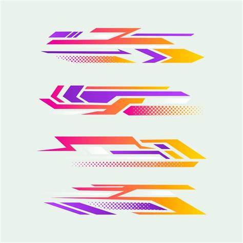 Premium Vector Racing Gradient Car Decal Sticker Collection3