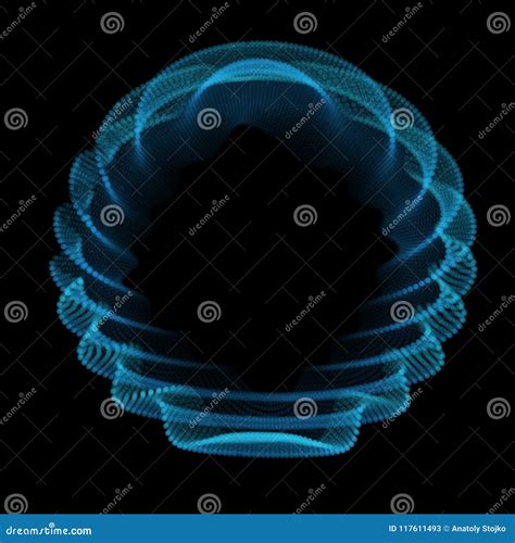 abstract sphere of noise points array grid vector illustration stock