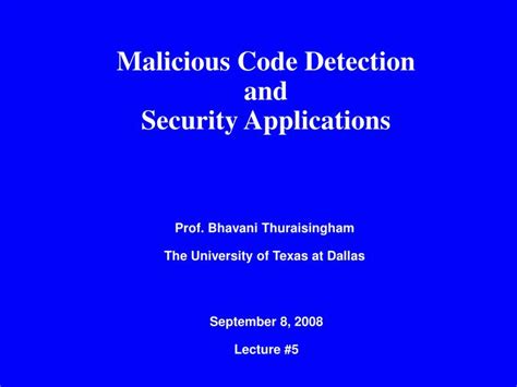 Ppt Malicious Code Detection And Security Applications Powerpoint Presentation Id5849686