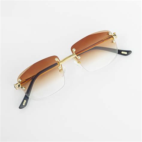 Lf Rimless Class V Brown Fade Prescription Available Lux Frames