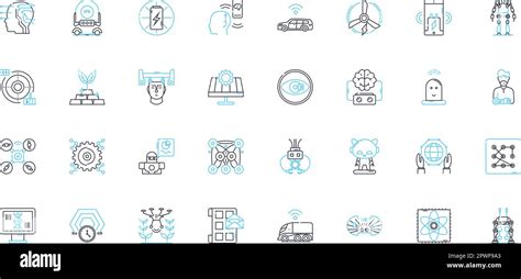Advanced Innovations Linear Icons Set Futuristic Cutting Edge Revolutionary Technological
